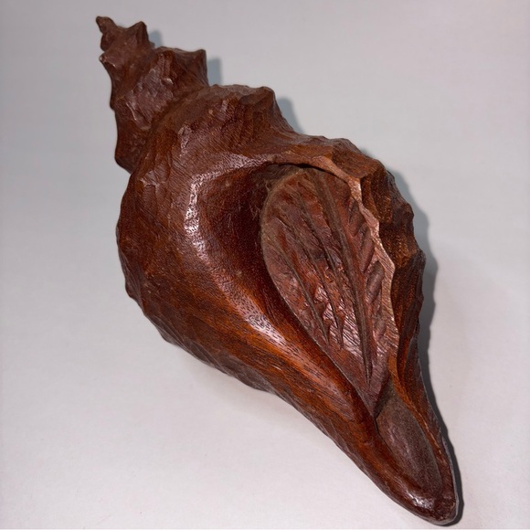 Handmade | Accents | Vintage Hand Carved Wooden Conch Sea Shell ...